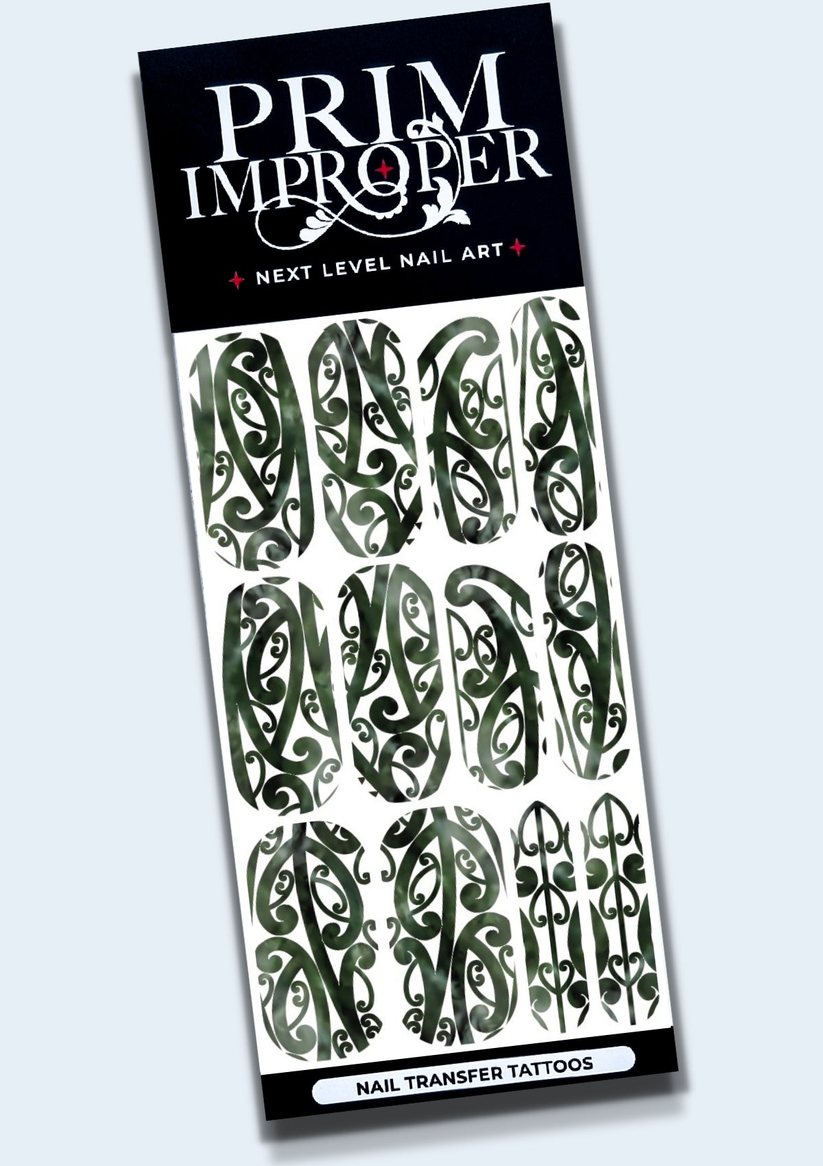 POUNAMU TE AO MĀRAMA NAIL TRANSFER TATTOOS | DARK